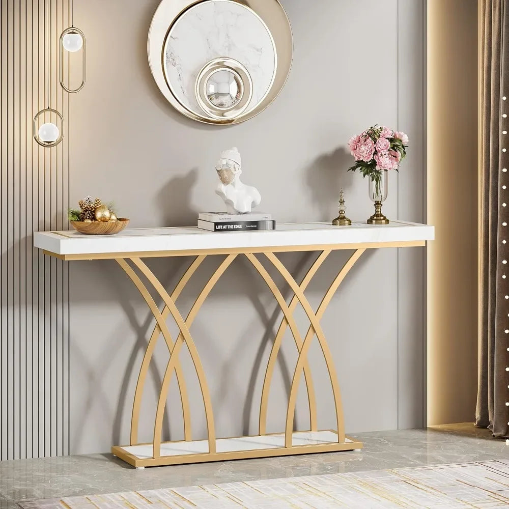 55 Inch Gold Entryway Console Table – THE KOZY PLACE